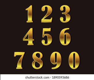 Golden Luxury Numbers Setvector Gold Numbers Stock Vector (Royalty Free ...