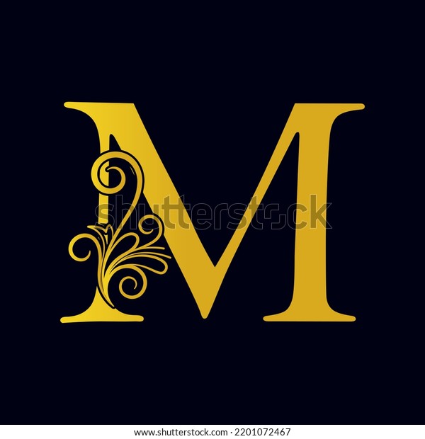 Golden M Letter Alphabet Golden Logo Stock Vector (Royalty Free ...