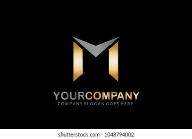 Golden M Logo Design Stock Vector (Royalty Free) 1048794002 | Shutterstock