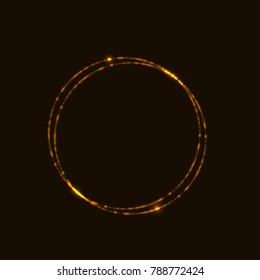 Golden Magic Circle Ring Glitters Sparkles Stock Vector (Royalty Free ...