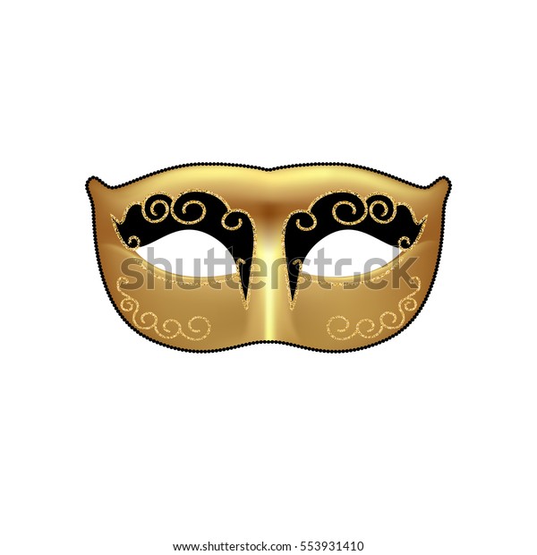 Golden Mask Isolated On White Background Stock Vector (Royalty Free ...