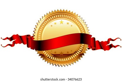 Golden Medal Banner Stock Vector (Royalty Free) 34076623 | Shutterstock