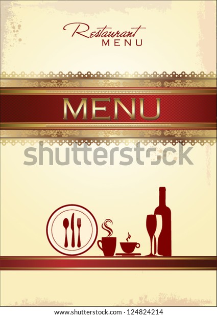 Golden Menu Template Stock Vector (Royalty Free) 124824214 | Shutterstock