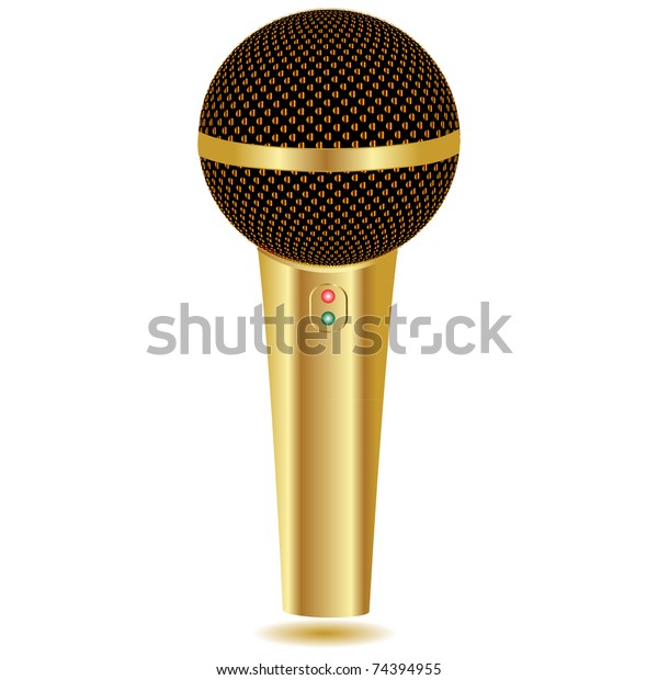 Golden Microphonevector Stock Vector (Royalty Free) 74394955 | Shutterstock