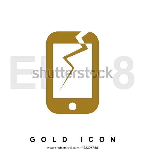 Golden Mobile Telephone Vector Icon Logo Stock Vector (Royalty Free ...