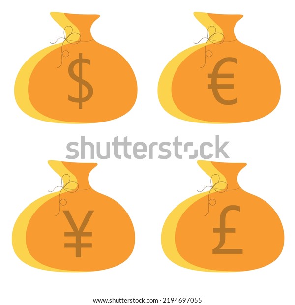 Golden Money Bag Icon Vector Image Stock Vector (Royalty Free ...