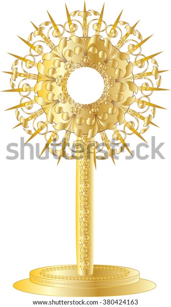Golden Monstrance Eucharistic Adoration Blessed Sacrament Stock Vector ...