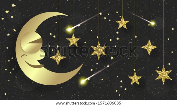 Golden Moon Symbol Icon Design Element Stock Vector (Royalty Free ...