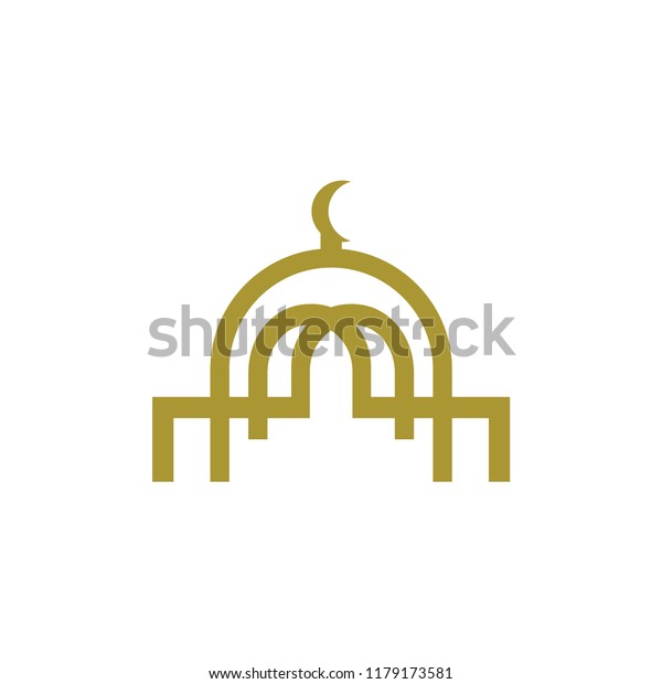 Golden Mosque Logo Icon Stock Vector (Royalty Free) 1179173581 ...