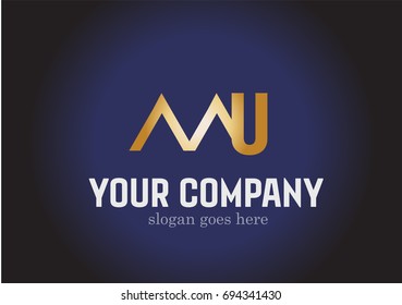 Golden Mu Logo Design Vector Stock Vector (Royalty Free) 694341430 ...