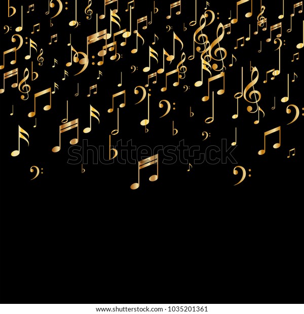 Golden Music Note Icons Background Luxury Stock Vector (Royalty Free ...