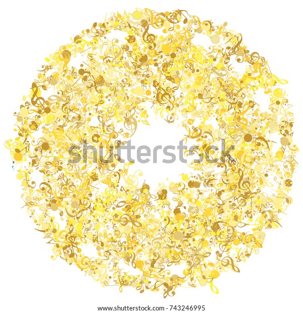 Golden Music Notes Confetti Vector Falling Stock Vector (Royalty Free ...