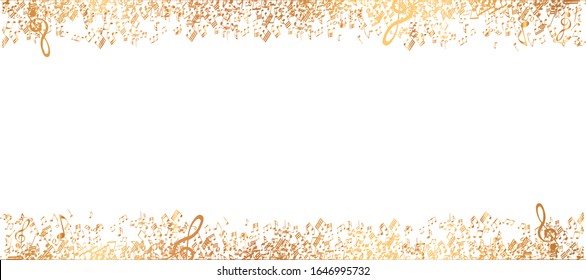 Golden Music Notes Frame On White Stock Vector (Royalty Free) 1646995732