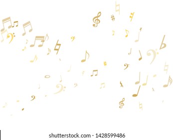 Gold Flying Musical Notes Isolated On Stock Vector (Royalty Free ...