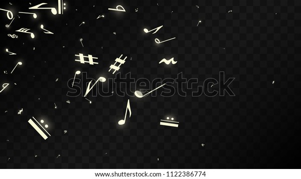 Golden Musical Notes On Black Background Stock Vector (Royalty Free ...