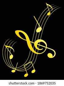 Golden Musical Notes Vector Illustration Stock Vector (Royalty Free ...