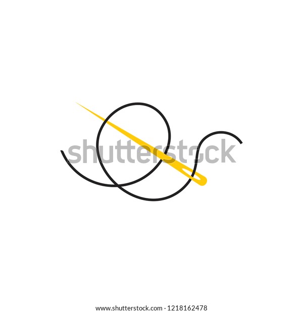 Golden Needle Knot Design Logo Vector Stock Vector (Royalty Free ...