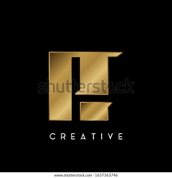 Golden Negative Space H Letter Logo Stock Vector (Royalty Free ...
