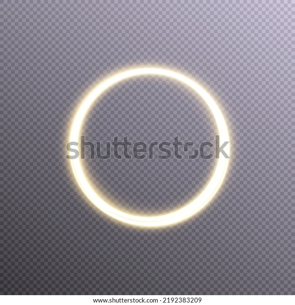 Golden Neon Glowing Ring Bright Glowing Stock Vector (Royalty Free ...