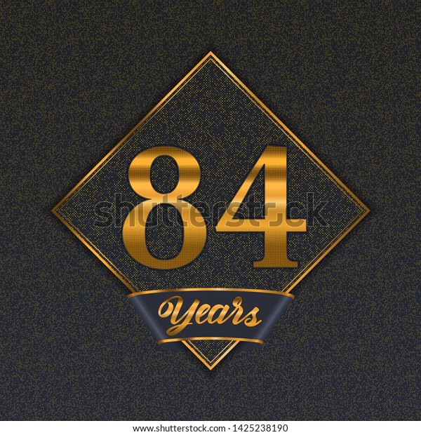 Golden Number Eightyfour Years 84 Years Stock Vector (Royalty Free ...