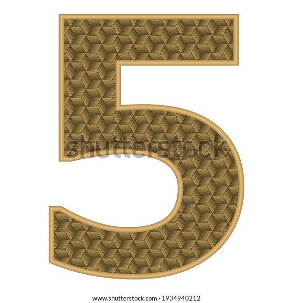 Golden Number Five Vector Illustration Number Stock Vector (Royalty ...