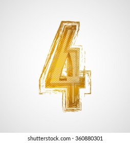Golden Number Four Vector Stock Vector (Royalty Free) 360880301 ...