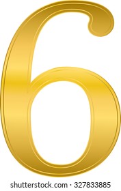 Golden Number Six Stock Vector (Royalty Free) 327833885 | Shutterstock