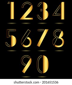 Golden Numbers Group Set Stock Vector (Royalty Free) 201651536 ...