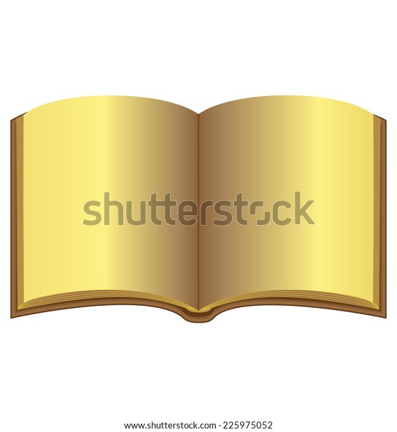 Golden Open Book Isolated On White Stock Vector (Royalty Free) 225975052