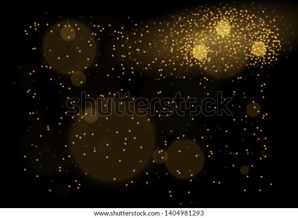 Golden Overlay Background Golden Lights Bokeh: vector de stock (libre ...