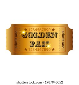 Golden Pass On White Background Vector Stock Vector (Royalty Free ...