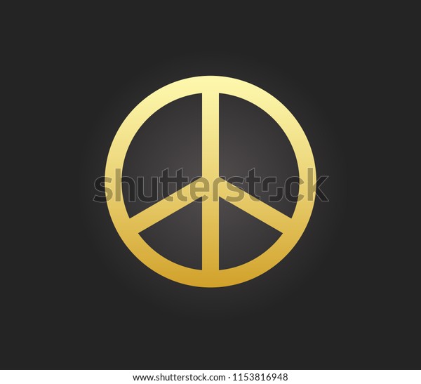 Golden Peace Sign Isolated Vector Illustration Stock Vector (Royalty ...
