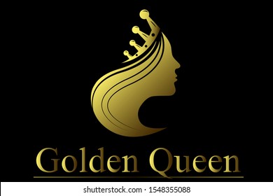 Golden Queen Monogram Vector Illustration Logo: เวกเตอร์สต็อก (ปลอดค่า ...