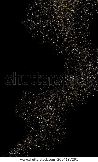 Golden Rain Isolated Vector Black Background Stock Vector (Royalty Free ...