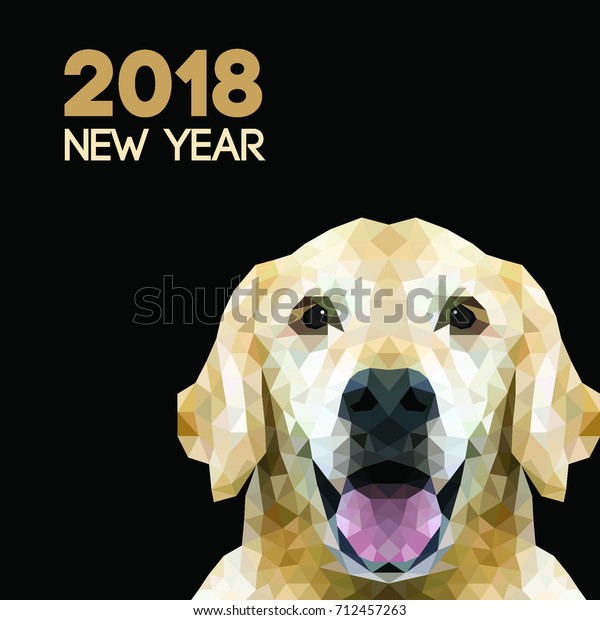 Golden Retriever Triangle Dog Polygon New Stock Vector (Royalty Free ...