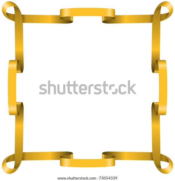 Golden Ribbon Frame Isolated On White Stock Vector (Royalty Free) 73054339