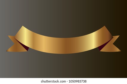 Rectangle Banner Gold Ribbon Vector Illustration: เวกเตอร์สต็อก (ปลอด ...