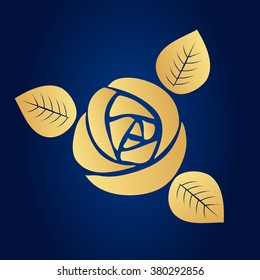 Golden Rose Vector Logo Stock Vector (Royalty Free) 380292856 ...