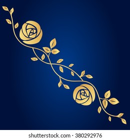 Golden Rose Vector Logo Stock Vector (Royalty Free) 380292976 ...