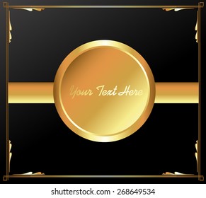 Golden Round Banner Vector Stock Vector (Royalty Free) 268649534 ...