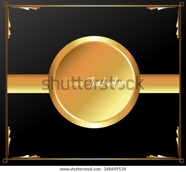 Golden Round Banner Vector Stock Vector (Royalty Free) 268649534 ...
