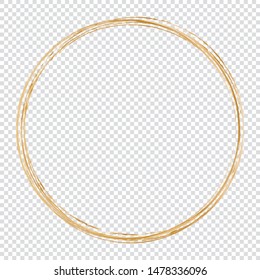 Golden Round Frame Isolated On Transparent Stock Vector (Royalty Free ...