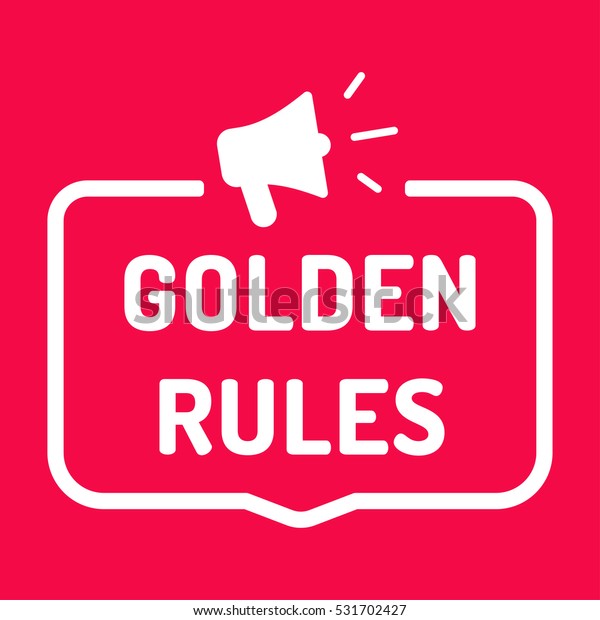 Golden Rules Badge Megaphone Icon Flat Stock Vector (Royalty Free ...