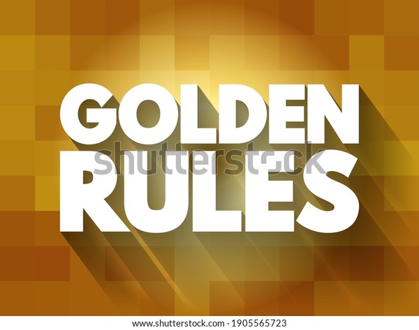 Golden Rules Text Quote Concept Background Stock Vector (Royalty Free ...