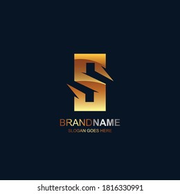 Golden S Logo Design Vector Stock Vector (Royalty Free) 1816330991 ...