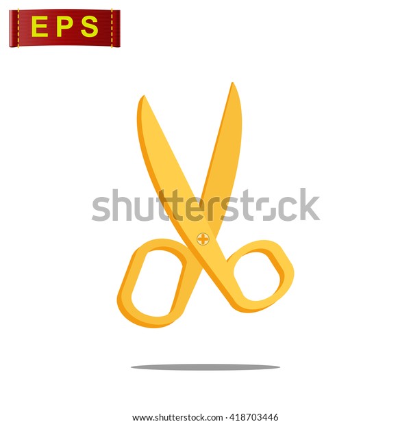 Golden Scissors Icon Vector Grand Opening Stock Vector (Royalty Free ...