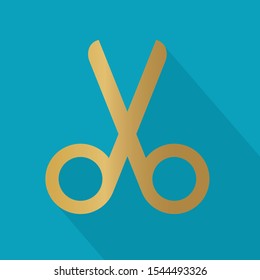 Golden Scissors Icon Vector Illustration Stock Vector (Royalty Free ...