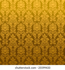 Luxury Seamless Golden Floral Wallpaper Stock Vector (Royalty Free ...