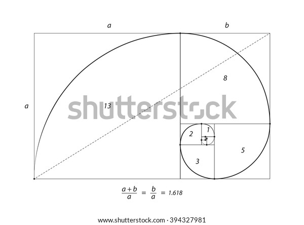 Golden Section Isolated On White Stock Vector (Royalty Free) 394327981