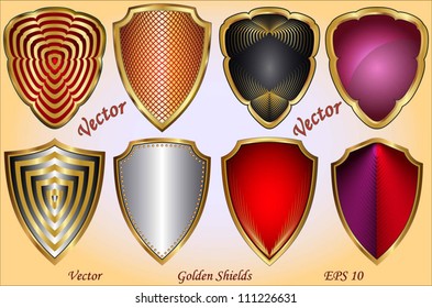 Big Set Medieval Knight Shields Isolated Stock Illustration 416970124